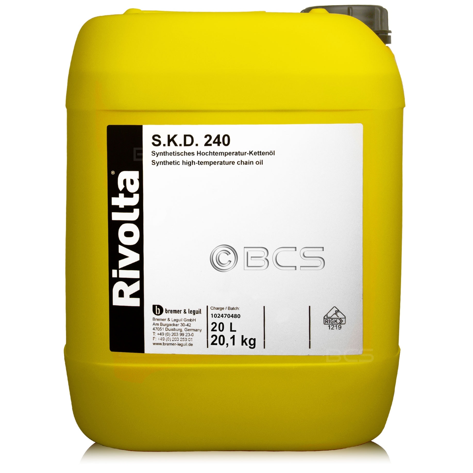 RIVOLTA S.K.D. 240 - SYNTETYCZNY OLEJ DO ŁAŃCUCHÓW - 20 litrów